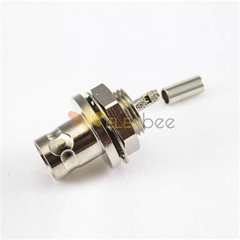 Elecbee Bnc Connector With Nut Rear Bulkhead Crimp For Rg174 Rg316