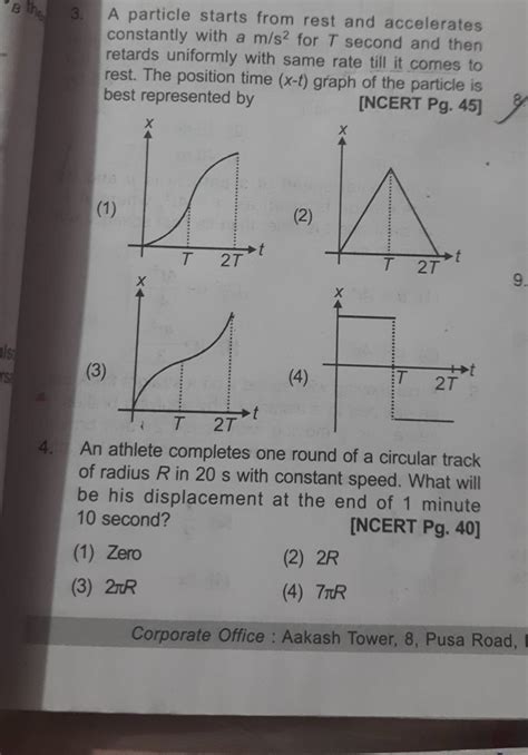 A Particle Starts From Rest And Accelerates Constantly With A M S For T