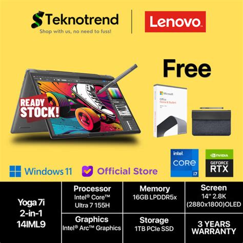 Promo Lenovo Yoga In Iml Core Ultra H Gb Tb W Ohs Tidal Teal Bundle