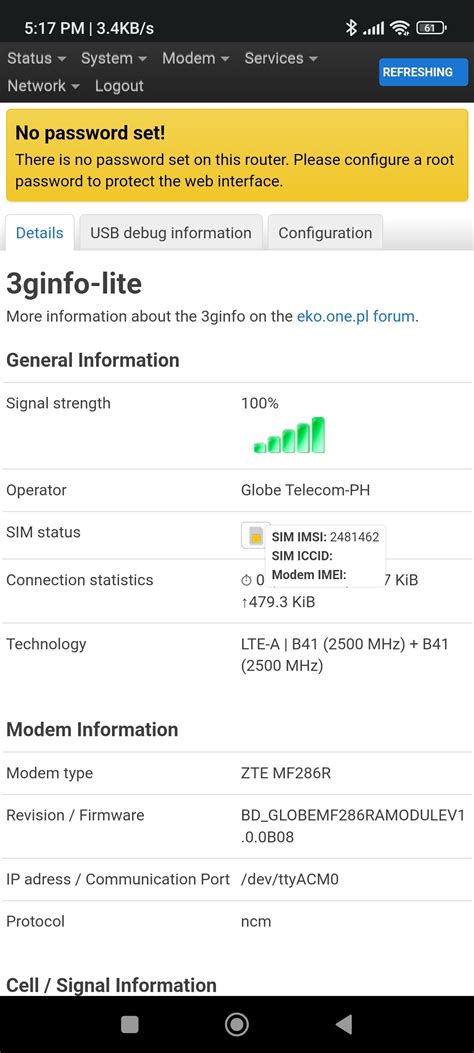 LuCI APP Luci App Ginfo Ginfo Gui Info About G LTE Connection Community Builds