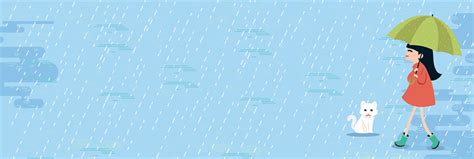 二十四节气雨水卡通banner 高清JPG图片AI设计素材 墨鱼部落格