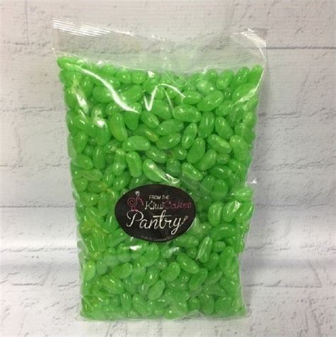 Green Jelly Beans Candy Lollies Green 200 Grams Kiwicakes