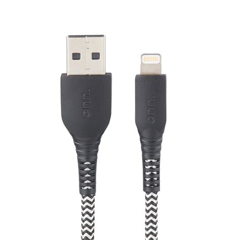 Onn 6′ Braided Lightning To Usb Cable Black