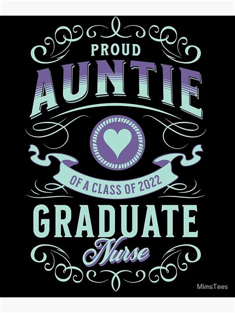 Póster Graduación de la clase de 2022 Orgullosa tía de graduada de la