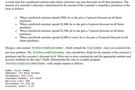 Solved This Is The Customer Class I Created Public Class