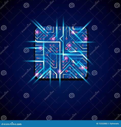 Collection Of Microchip Design Cpu Information Communic Stock