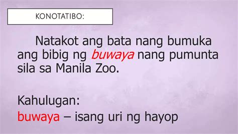 Pagpapakahulugang Denotatibo At Konotatibo Ppt