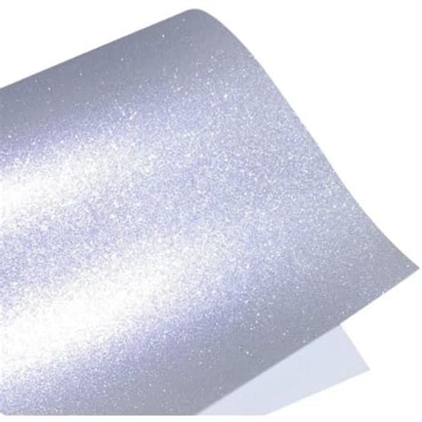 Pack Of 10 Sheets Silver Glitter Vinyl