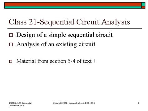 Sequential Circuit Analysis L Sequential Circuit