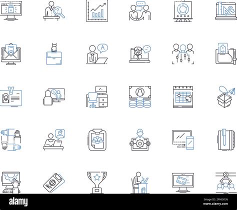 Agency Division Line Icons Collection Insights Creativity Strategy