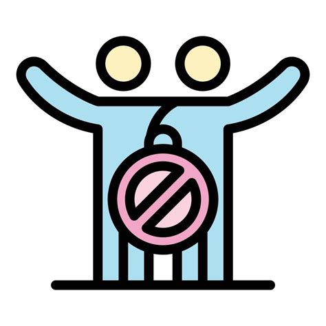 No Hugs Icon Color Outline Vector 15040232 Vector Art At Vecteezy