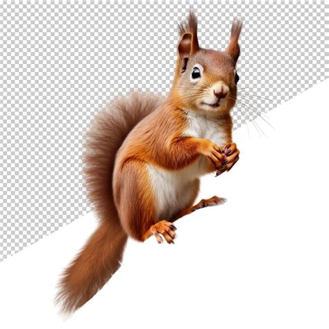 Premium Psd A Squirrel With A Red Tail That Says Squirrel On It