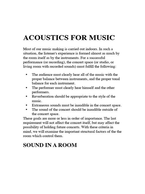 Acoustics Basics Pdf Acoustics Sound