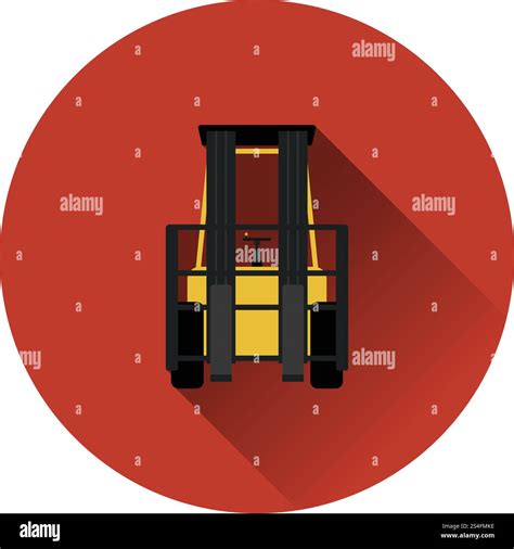 Warehouse Forklift Icon Flat Color With Shadow Design Vector