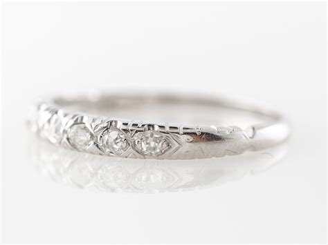 42 Carat Antique Diamond Wedding Band White Gold Filigree Jewelers