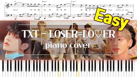 TXT 투모로우바이투게더 LO ER LOER 루저러버 피아노 커버 쉬운 버전 악보 코드 Piano cover