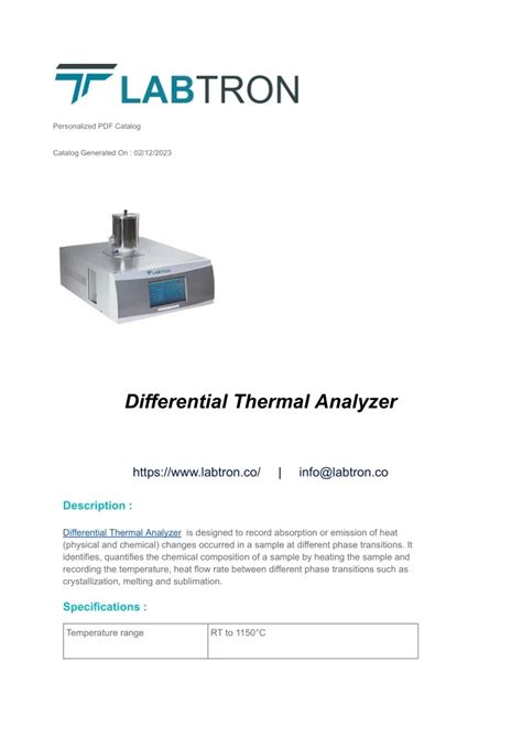 Ppt Differential Thermal Analyzer Powerpoint Presentation Free