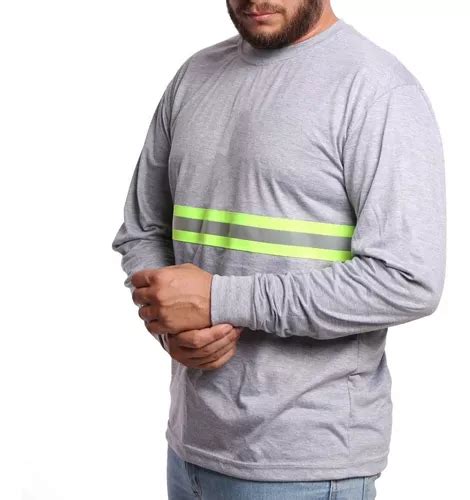 Kit Camiseta Manga Longa Faixa Refletiva Construção Pv Parcelamento sem juros