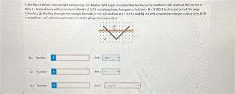 solved in the figure below two straight conducting rails