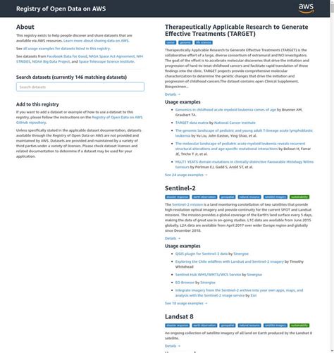 registry of open data on aws spass mit daten