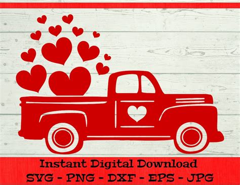 Valentines Truck Svg Valentines Day Svg Digital Download