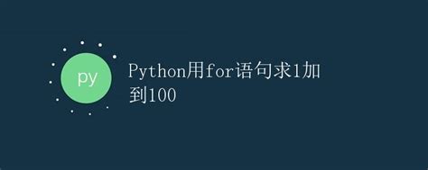 Python用for语句求1加到100极客教程