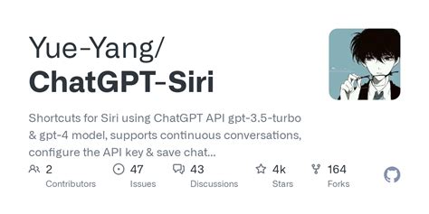 GitHub Yue Yang ChatGPT Siri Shortcuts For Siri Using ChatGPT API Gpt Turbo Gpt Model