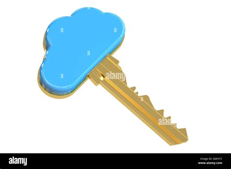 Cloud Computing Security Concept 3d Rendering Isolated On White