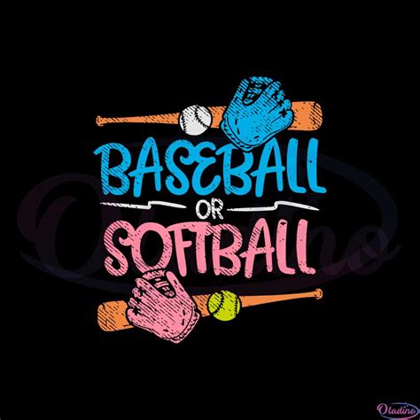 Gender Reveal Party Baseball Or Softball Svg Graphic Designs Oladino