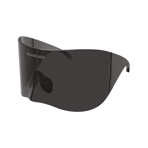 Balenciaga Bold Oversize Wrap Around ‘bb0189s Sunglasses Black La