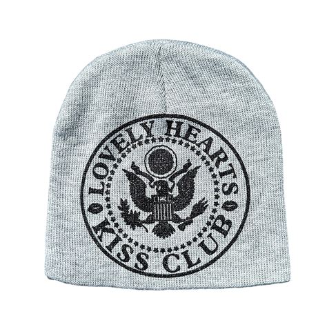 Grey “amendment” Beanie Lovely Hearts Kiss Club