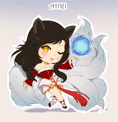 Chibi Ahri League Of Legends By Gisalmeida On Deviantart