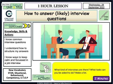 Job Interview Questions Ks5 Careers Teaching Resources