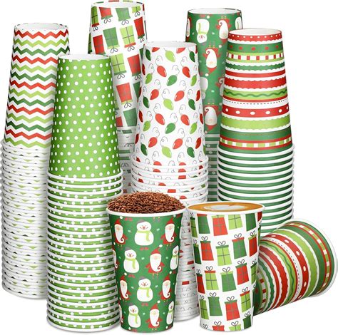 Amazon Ziliny 150 Pcs 16 Oz Christmas Disposable Coffee Cups Green