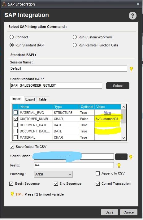 rpa sap data extraction through bapi file in automation anywhere