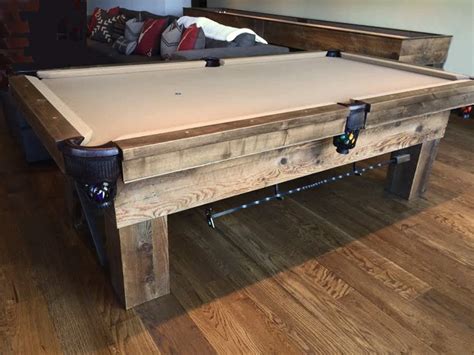 Custom Barnwood Billiard Table By Drawknife Billiards Featured On