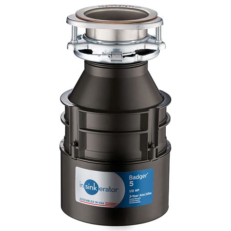 Insinkerator Badger 5 Lift And Latch Standard Series 1 2 Hp Continuous Feed Garbage Disposal