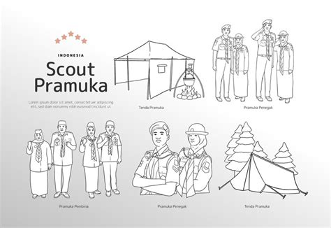 Premium Vector Isolated Indonesian Pramuka Scout Element Illustration