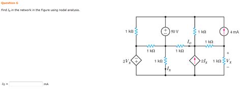 solved find i0 in the network in the figure using nodal