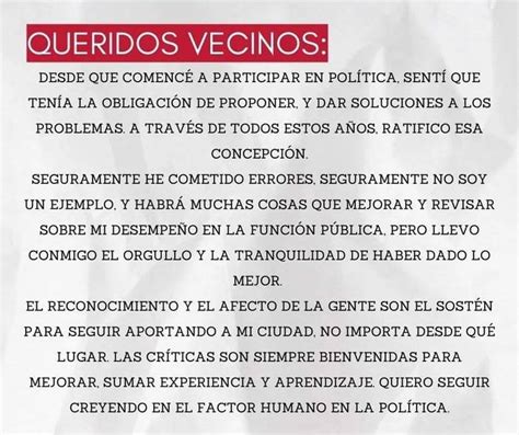Carta De Lisandro Herrera Luego Del Armado De Listas Chacabuco En Red