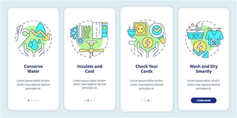 Premium Vector Energy Efficiency At Home Onboarding Mobile App Screen