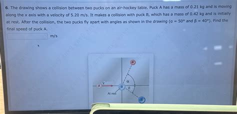 Solved The Drawing Shows A Collision Between Two Pucks On An