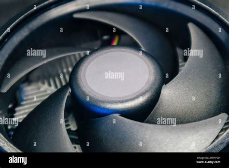 Desktop PC CPU Cooling Radiator Close Up Black Cooler Fan PC Hardware