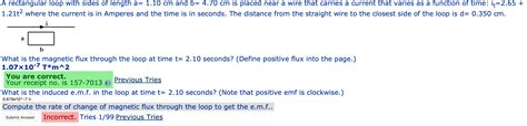 Solved A Rectangular Loop With Sides Of Length A Cm And Chegg Com