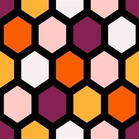 Premium Vector Seamless Pattern With Colorful Honeycomb