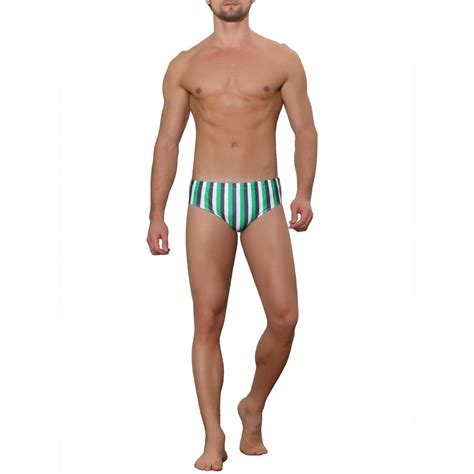 Lars Amadeus Mens Elastic Waist Contrast Color Stripe Printed Swim