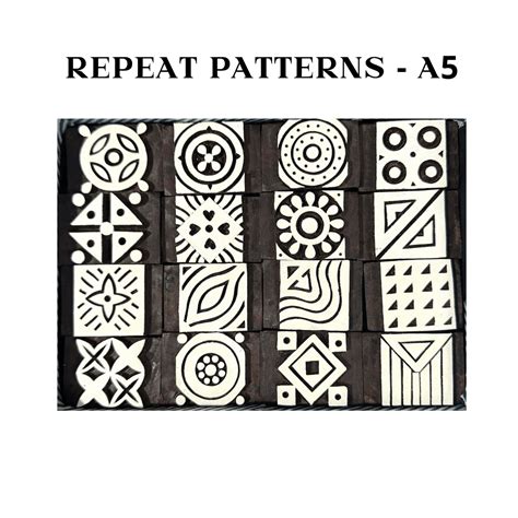 Repeat Patterns Wooden Printing Blocks