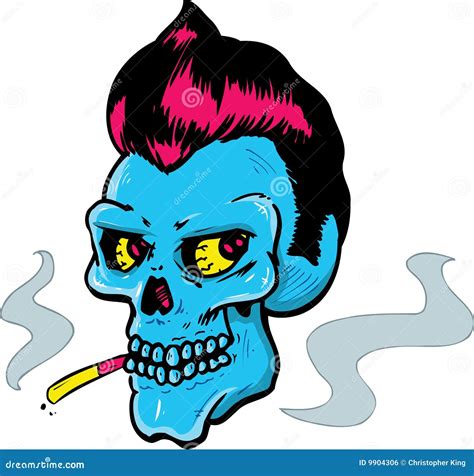 Rock And Roll Style Skull Vector Illustration Stock Vector