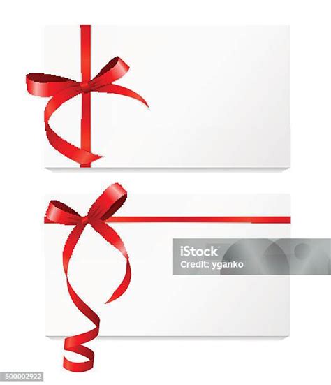 Ilustración De Tarjeta De Regalo Con Cinta Roja Y Lazo Juego