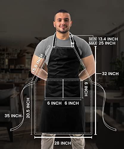 Utopia Kitchen 2 Pack Bib Apron Adjustable With 2 Pockets Water And